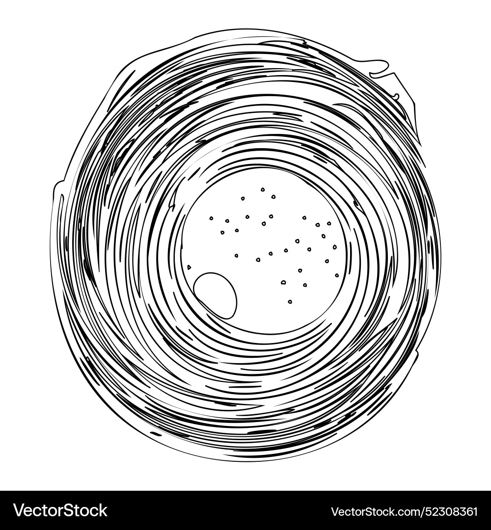 Black hole outline sketch Royalty Free Vector Image