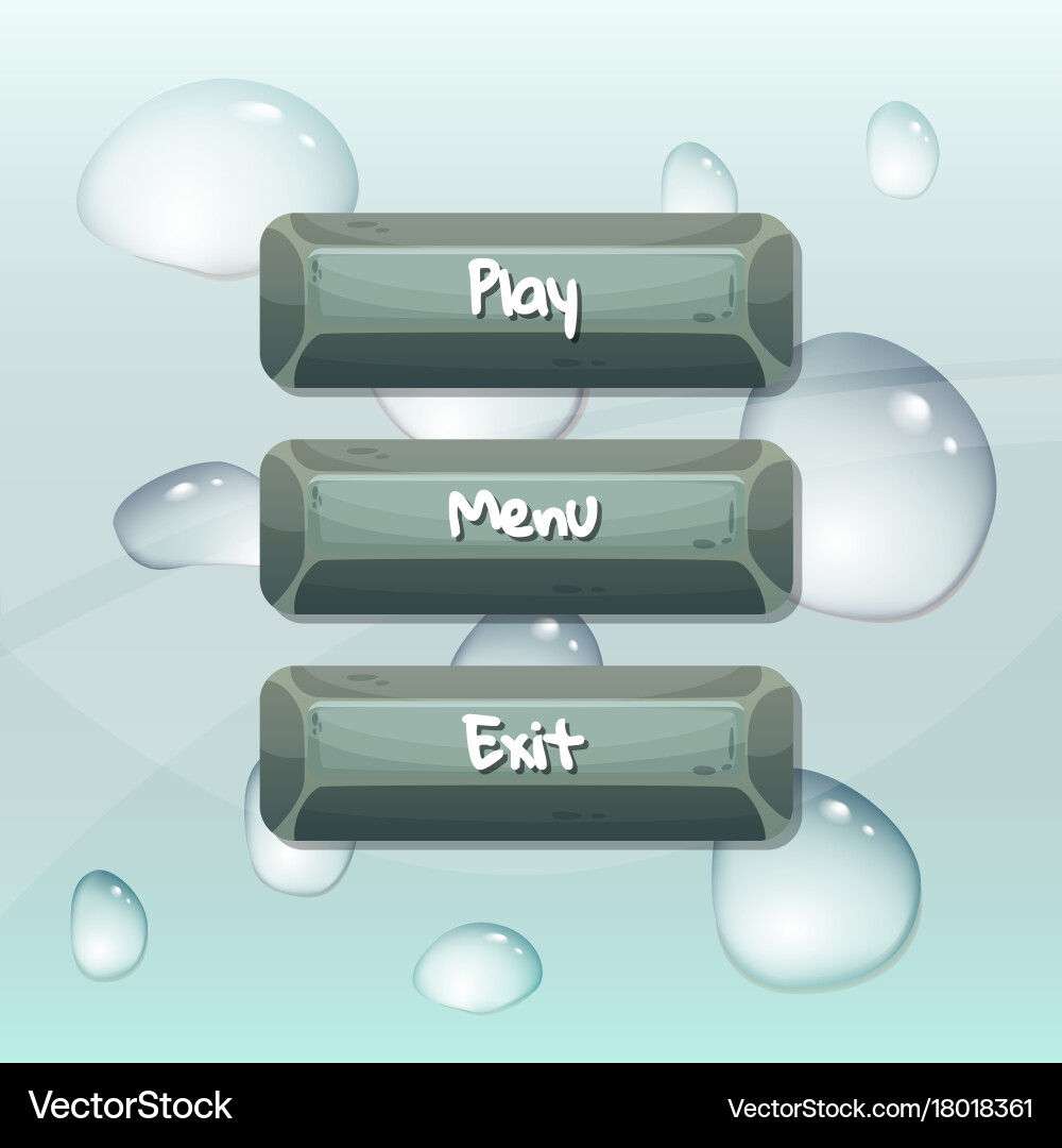 Cartoon style stone buttons Royalty Free Vector Image