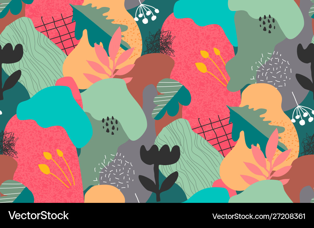Colorful collage contemporary natural Royalty Free Vector