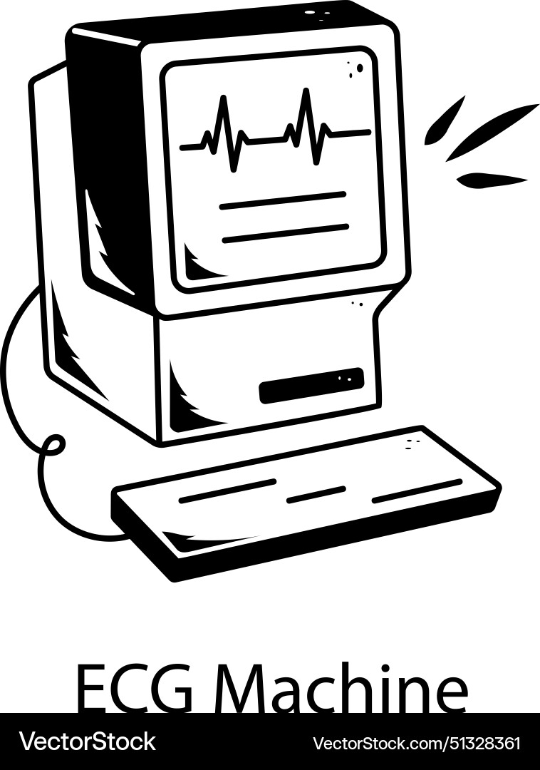 Ecg machine Royalty Free Vector Image - VectorStock