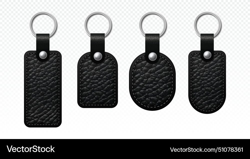 Leather keychains set Royalty Free Vector Image
