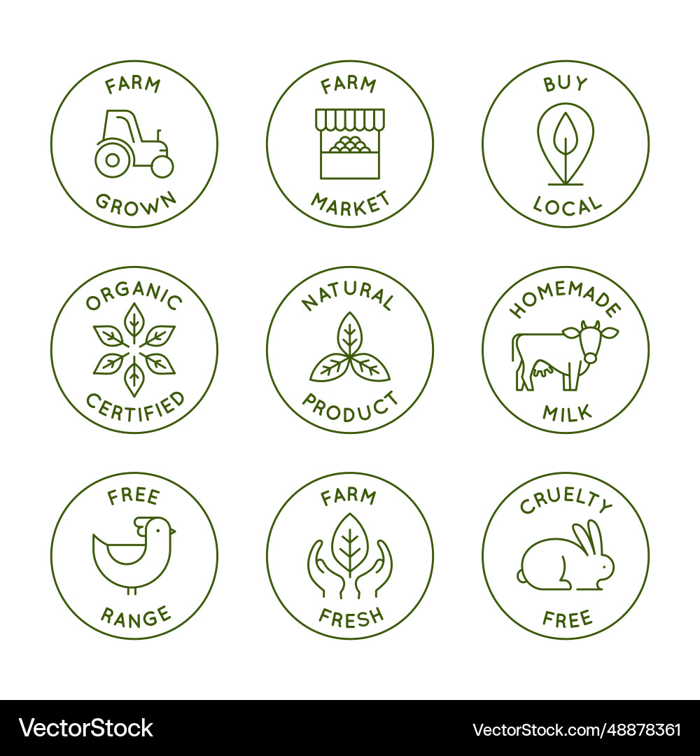 Logo design templates and emblems in simple line Vector Image