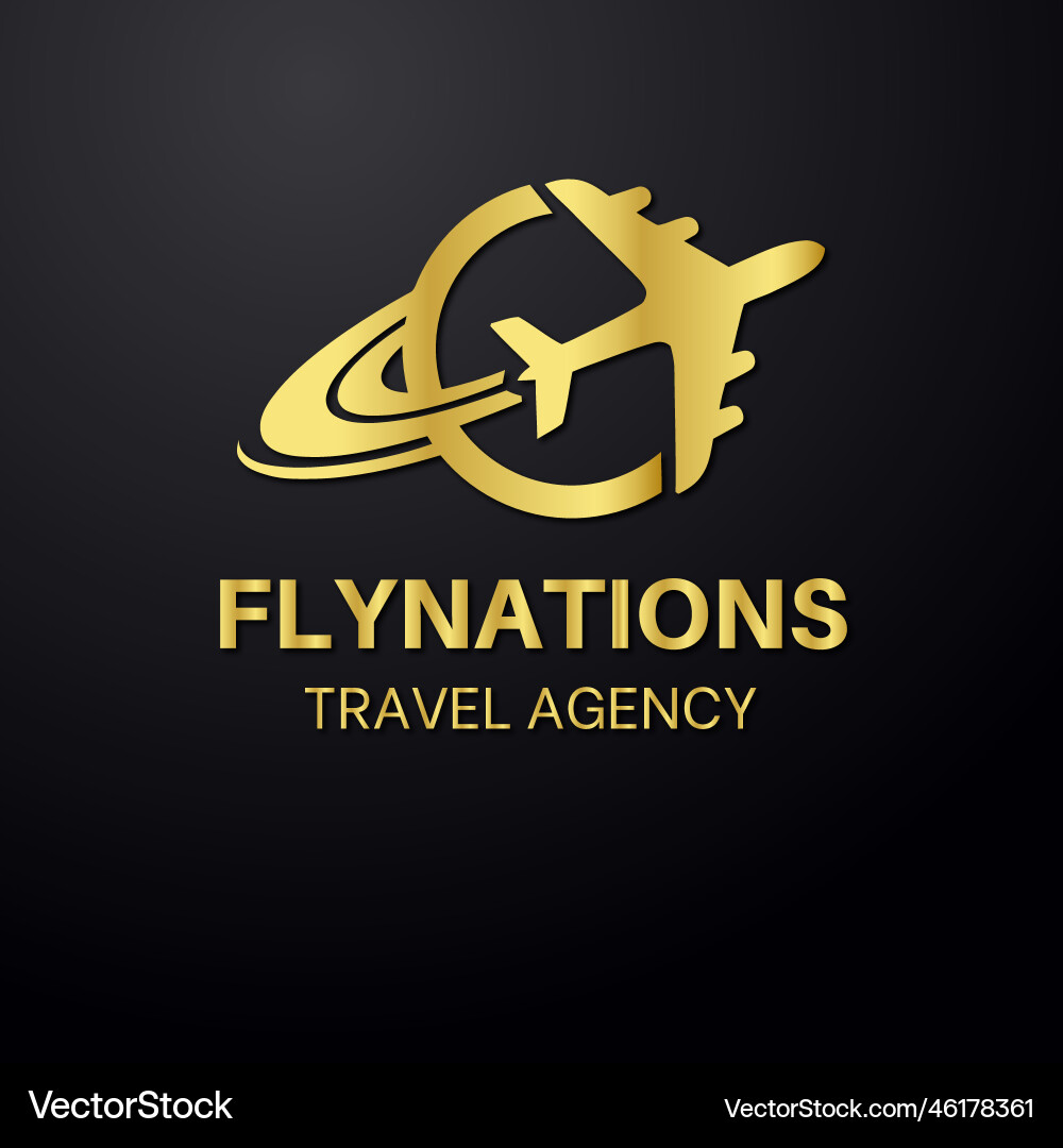 Modern plane travel agency logo Royalty Free Vector Image