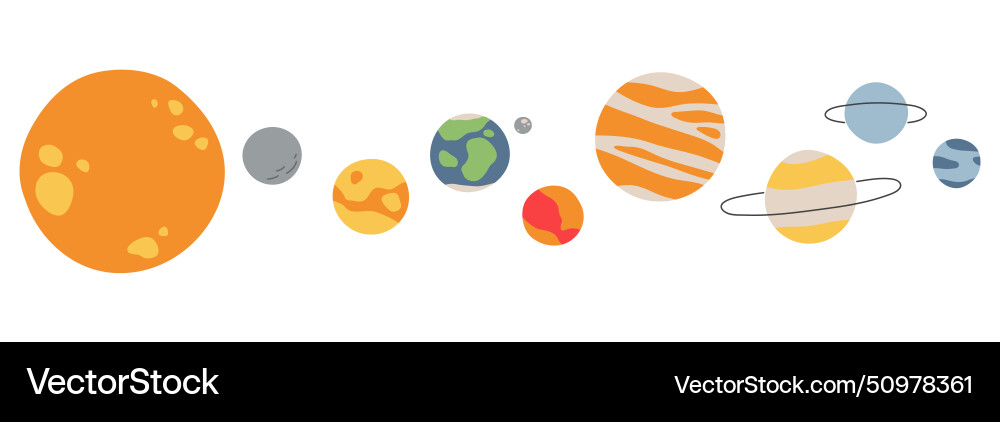 Solar system 1 Royalty Free Vector Image - VectorStock