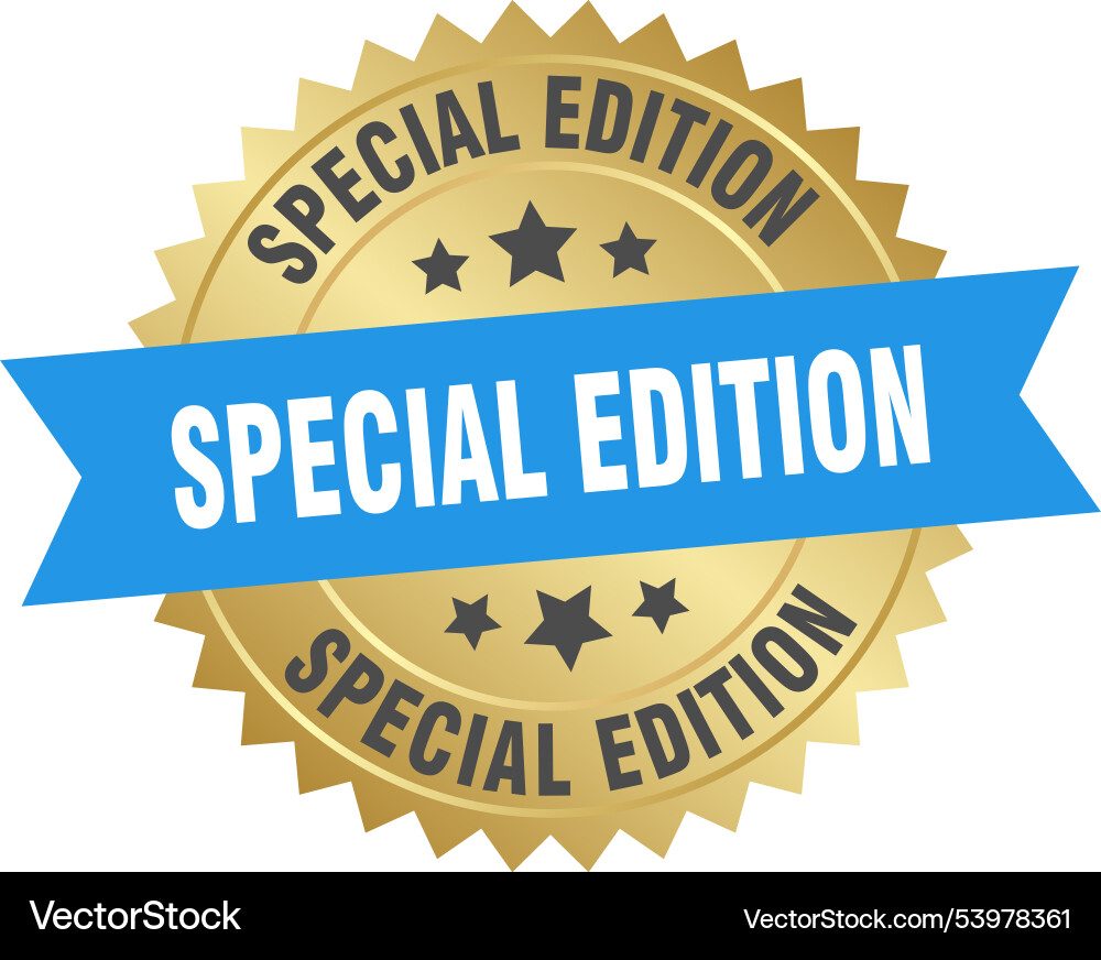 Special edition round blue Royalty Free Vector Image