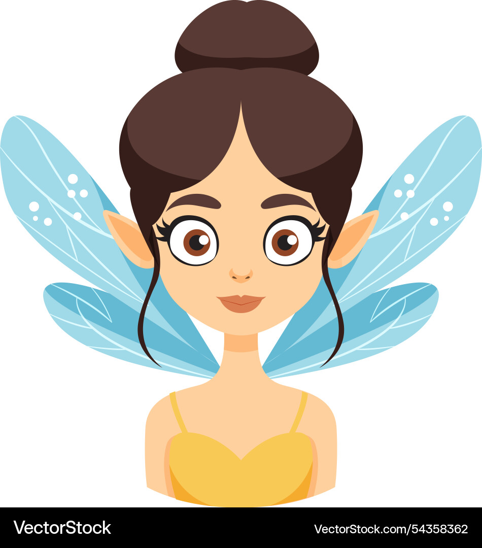 A fairy with blue wings Royalty Free Vector Image