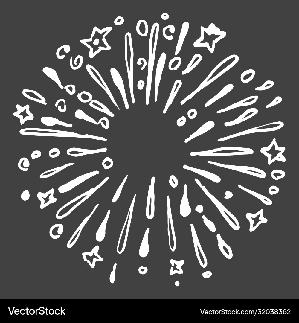 Doodle design element hand drawn spark Royalty Free Vector