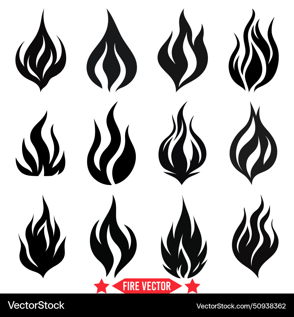 Flame fusion captivating fire silhouettes Vector Image