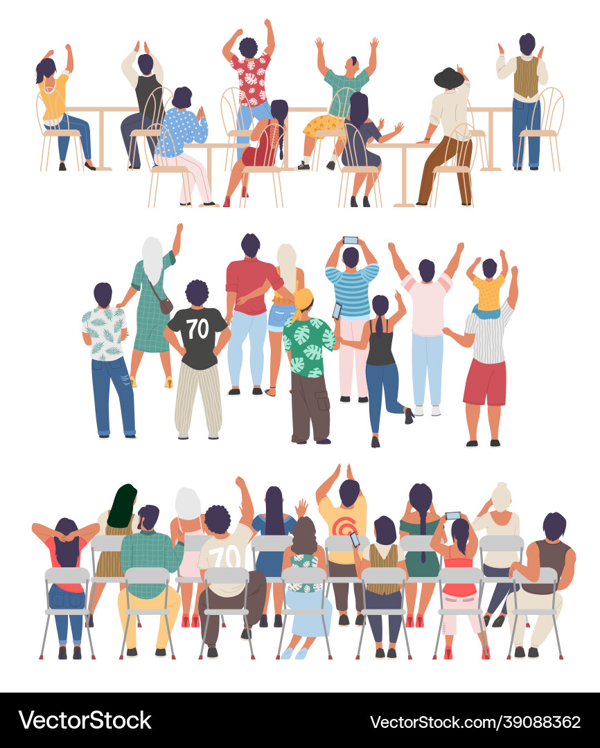 Group of People Watching Event Royalty Free Vector Image