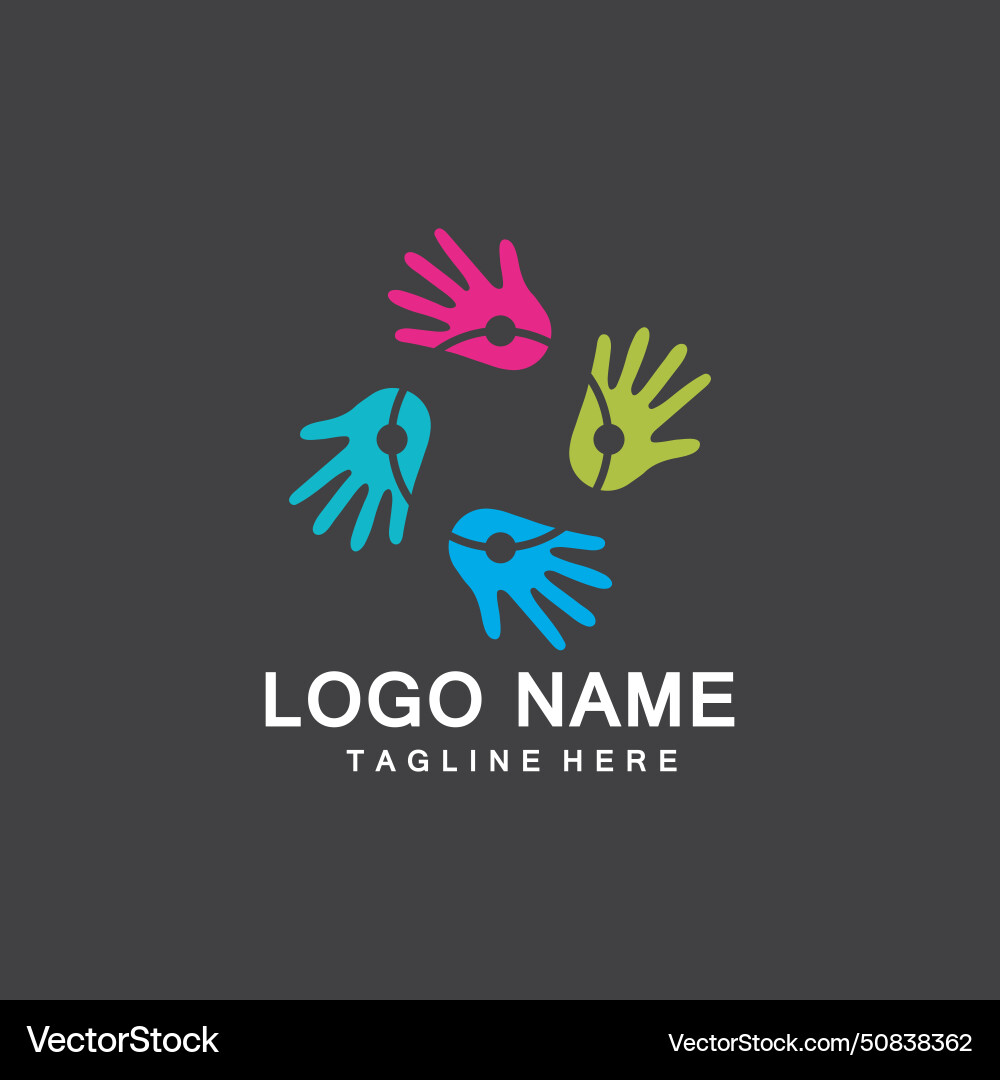 Hand care logo and symbol template Royalty Free Vector Image