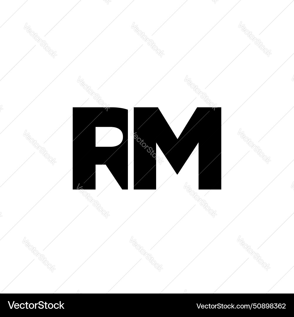 Letter r and m rm logo design template minimal Vector Image