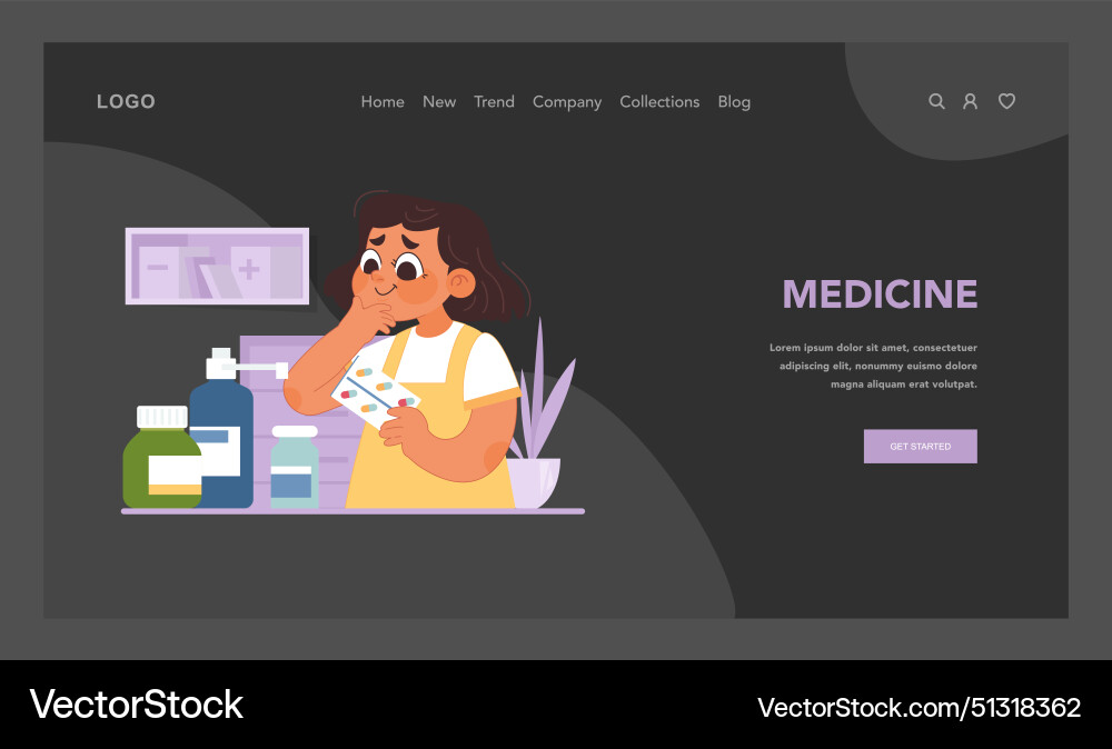 Medication safety for kids flat Royalty Free Vector Image