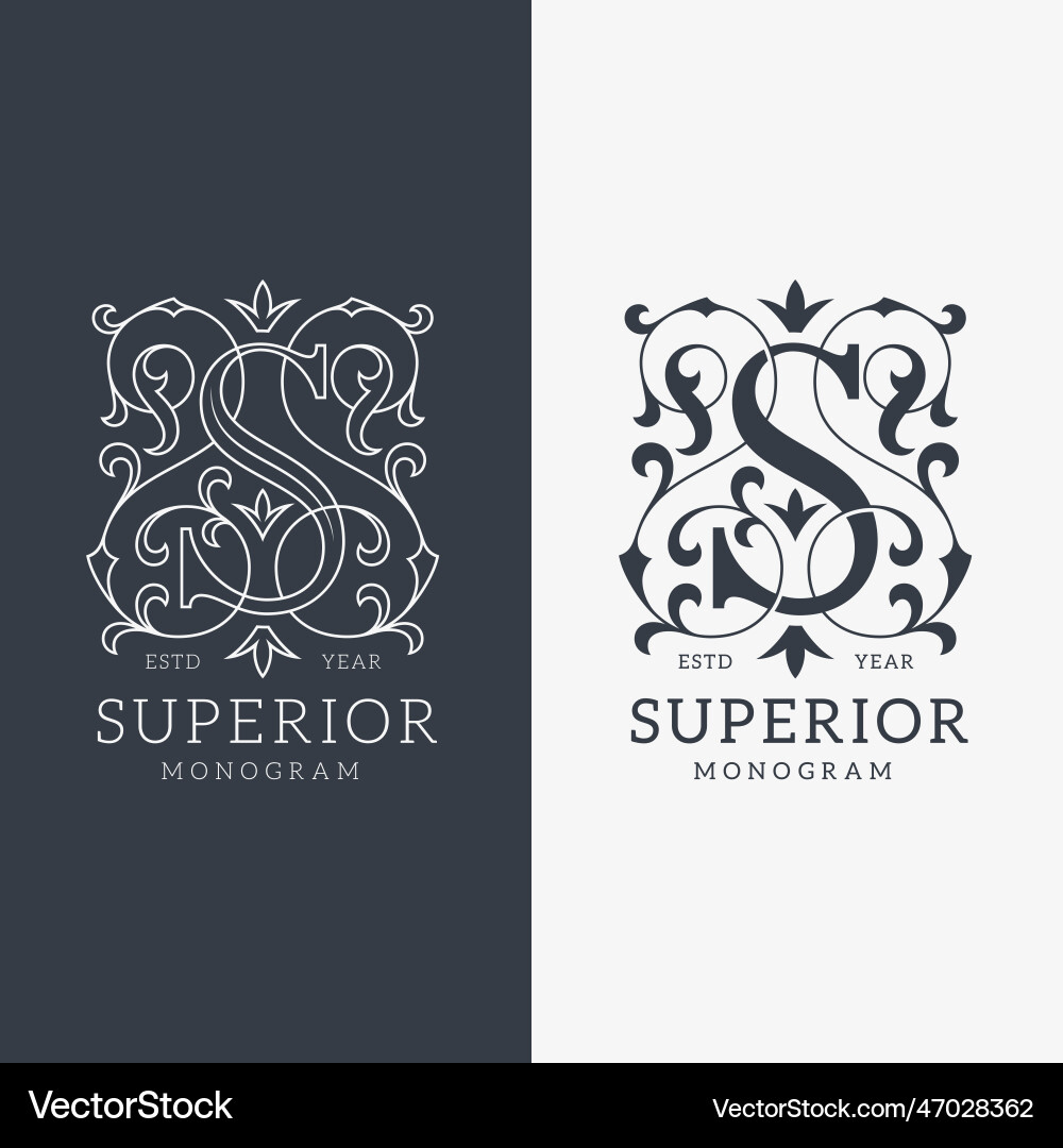 Monogram letter s Royalty Free Vector Image - VectorStock