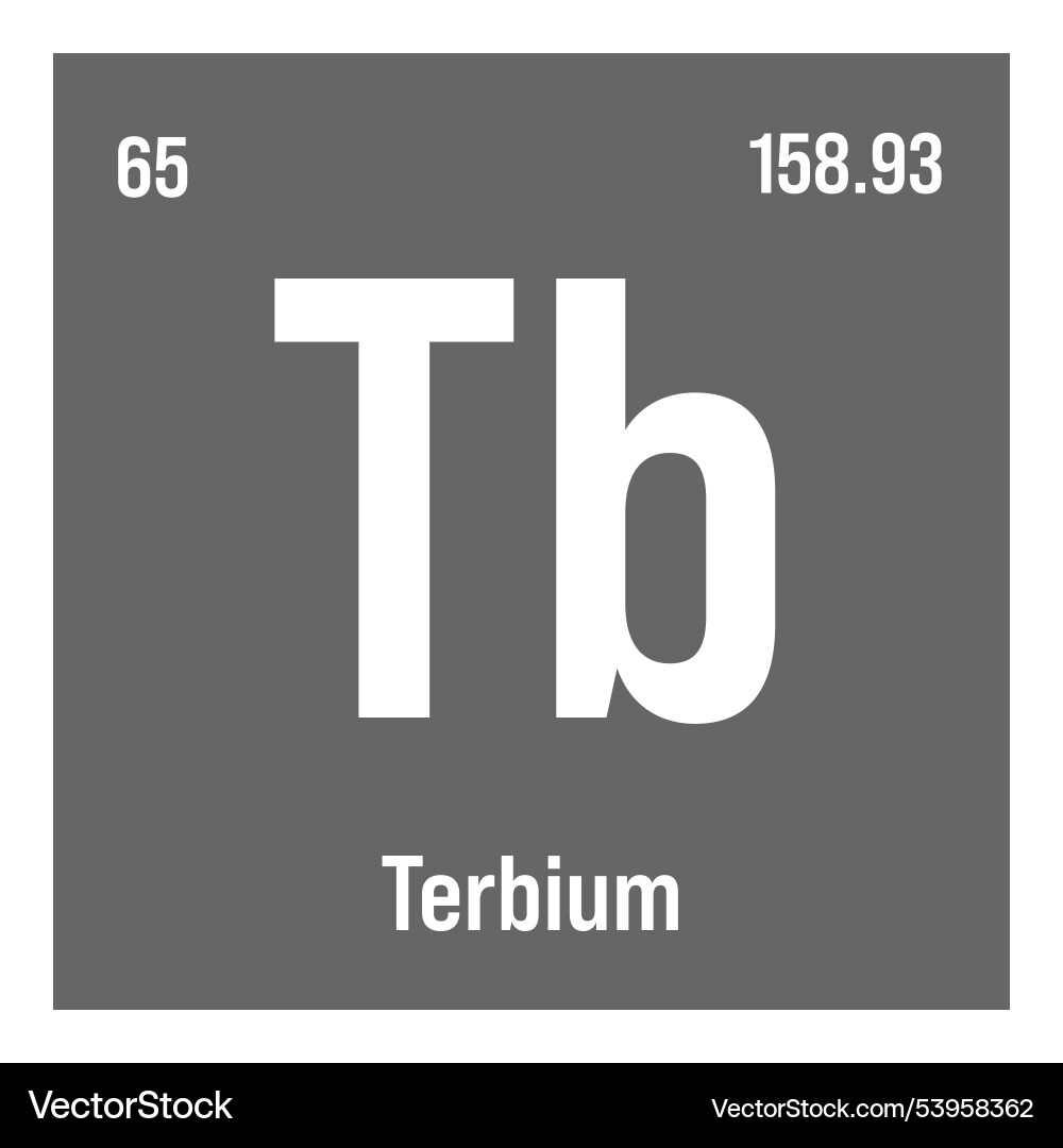 Terbium tb periodic table element Royalty Free Vector Image