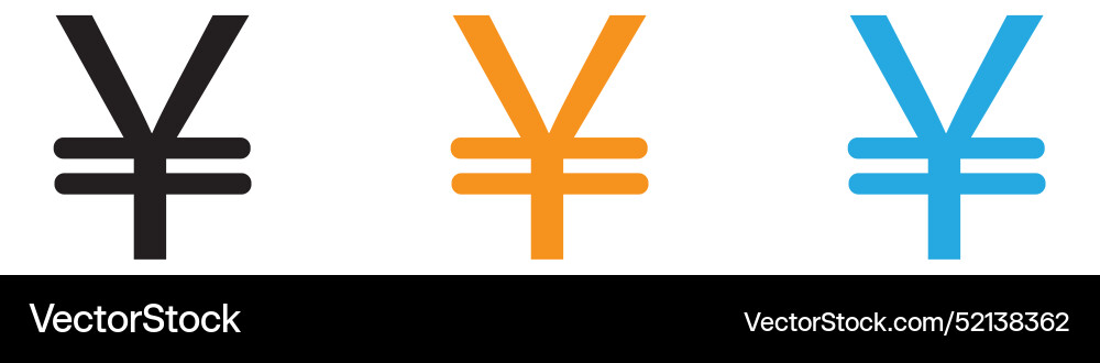 Yen sign logo set collection for web app ui Vector Image