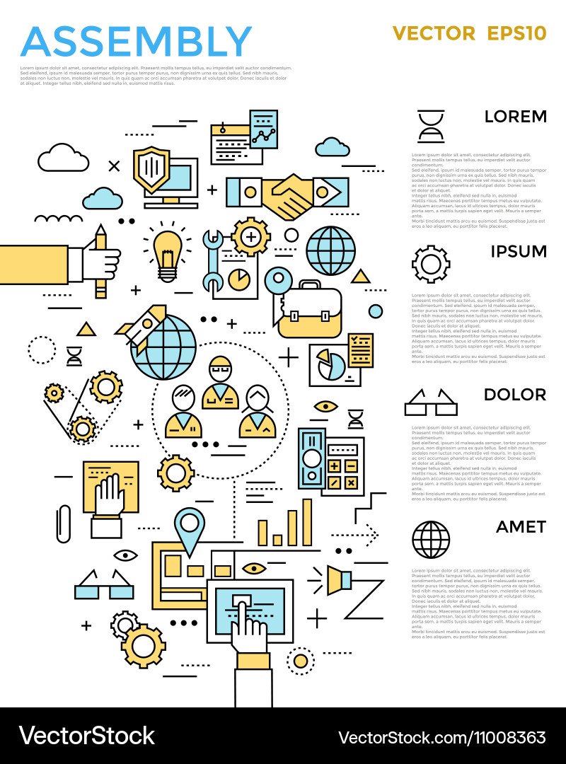Assembly vertical infographic Royalty Free Vector Image