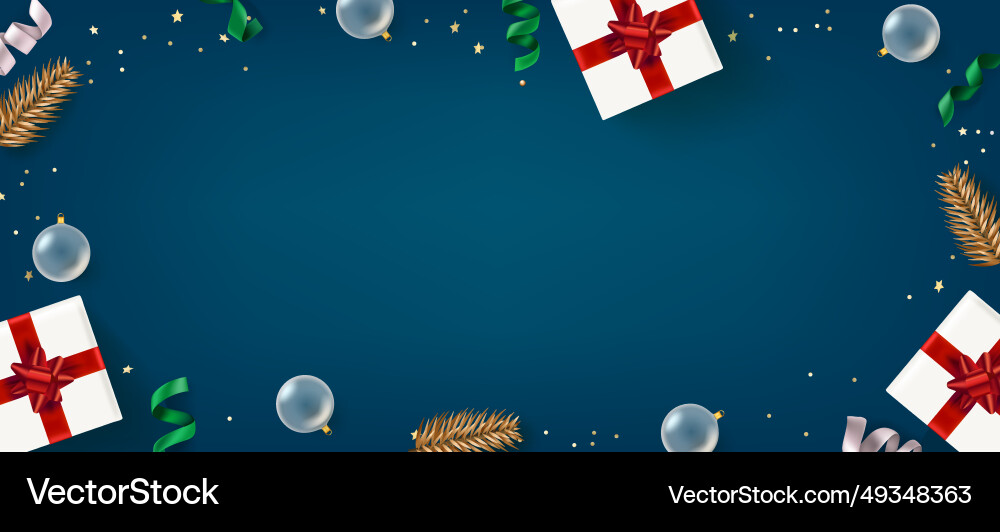 Christmas flat lay background with holiday Vector Image