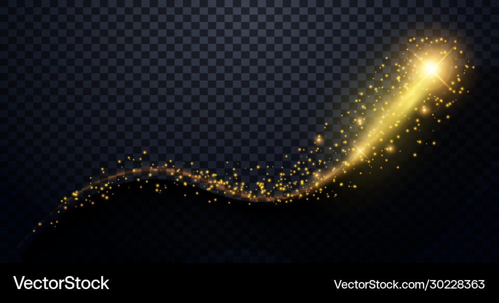 Golden particles wave sparkle stardust Royalty Free Vector