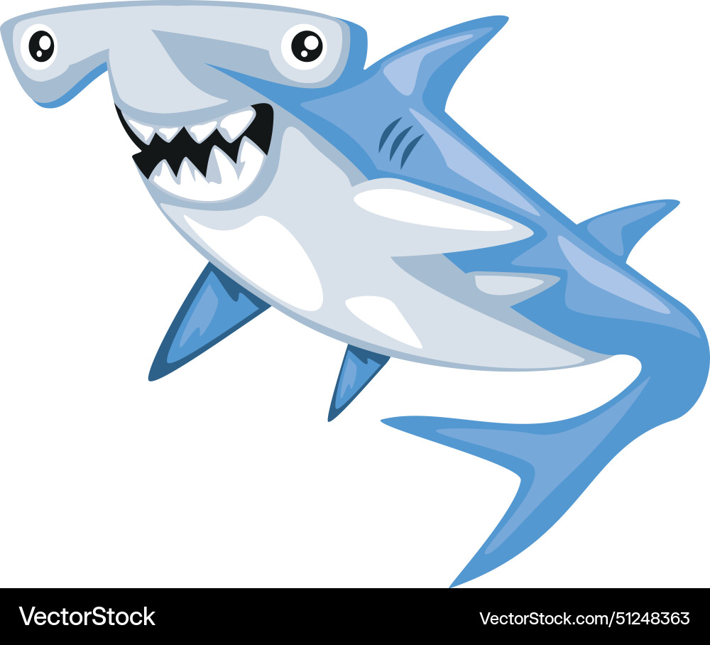 Hammerhead shark isolated Royalty Free Vector Image