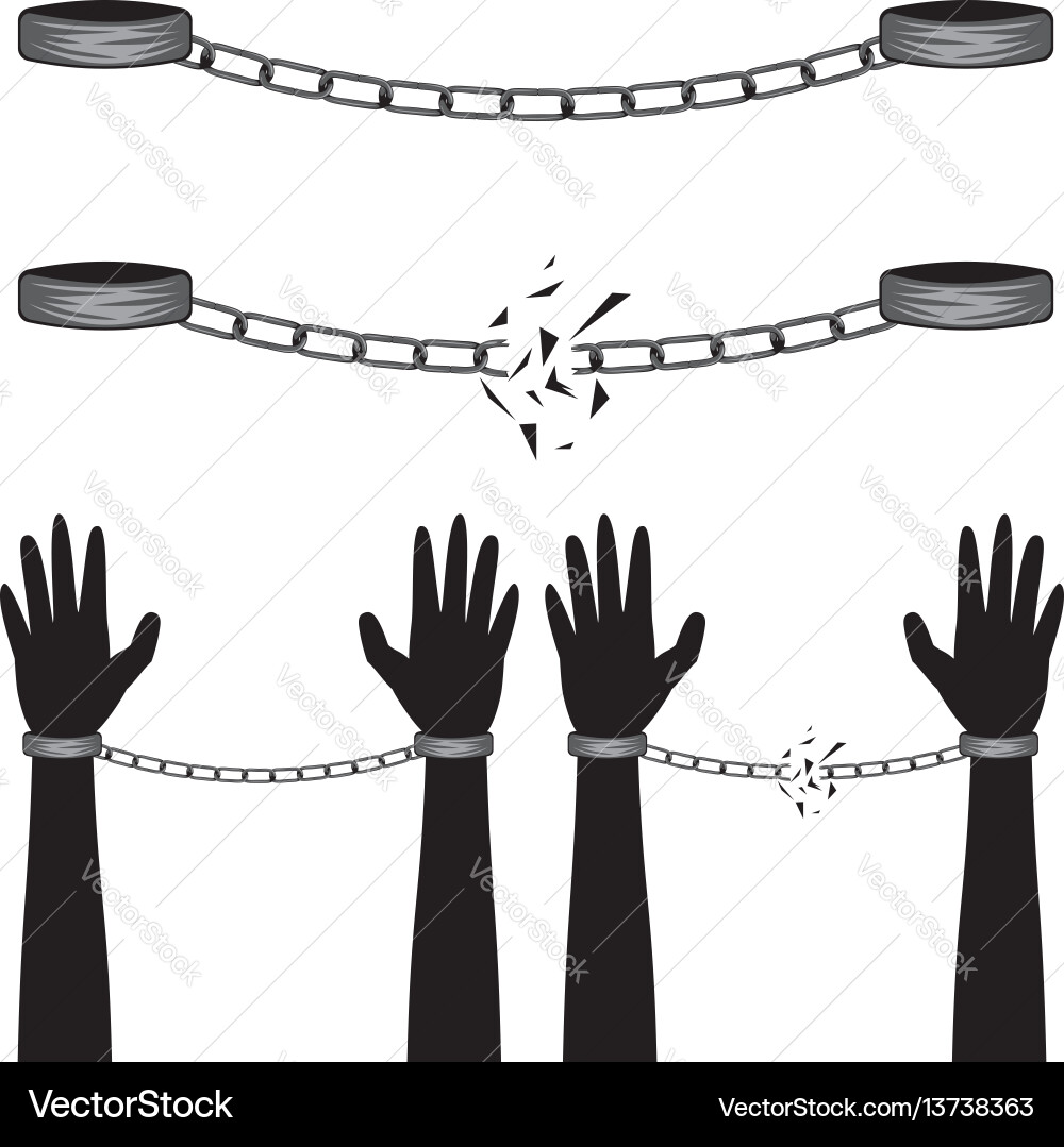 Hands in chains Royalty Free Vector Image - VectorStock