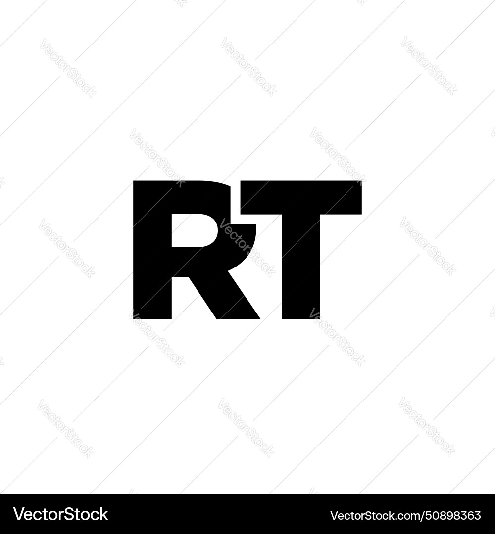 Letter r and t rt logo design template minimal Vector Image