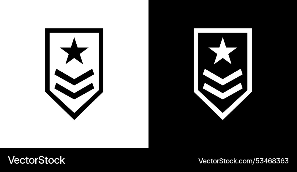 Military rank icon linear logo isolated Royalty Free Vector