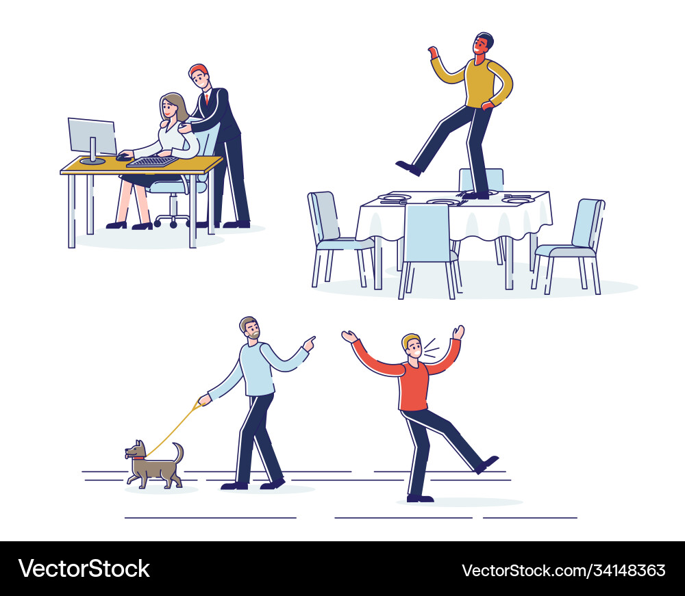 People demonstrating bad behavior dancing drunk Vector Image