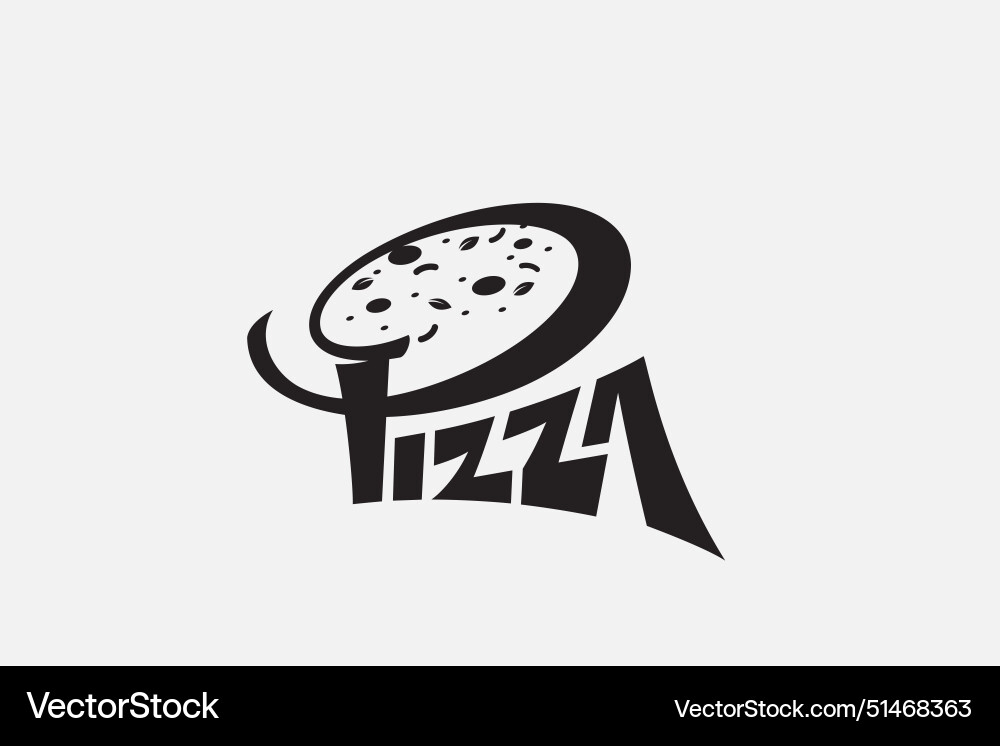 Pizza lettering logo template Royalty Free Vector Image