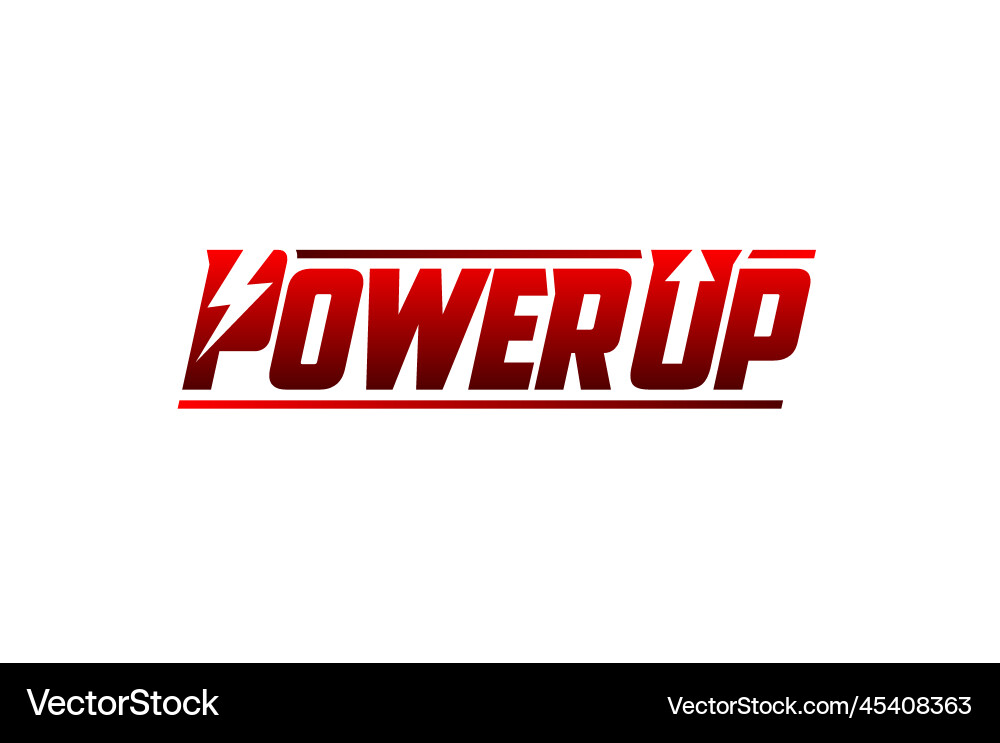 Power up letter p u lightning bolt arrow logo Vector Image