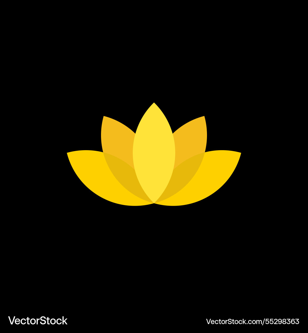Stylized golden lotus Royalty Free Vector Image