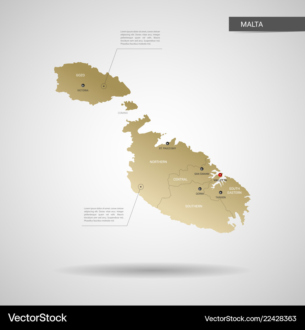 Stylized malta map Royalty Free Vector Image - VectorStock