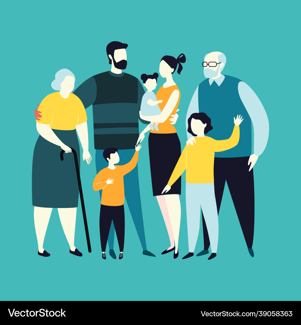 Three generations of family together Royalty Free Vector