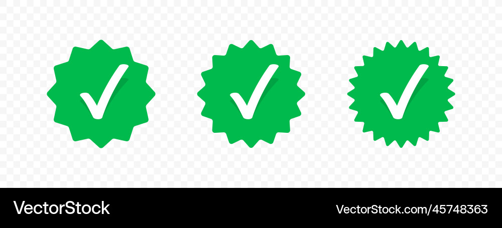 Verified icon badge for account profile check Vector Image