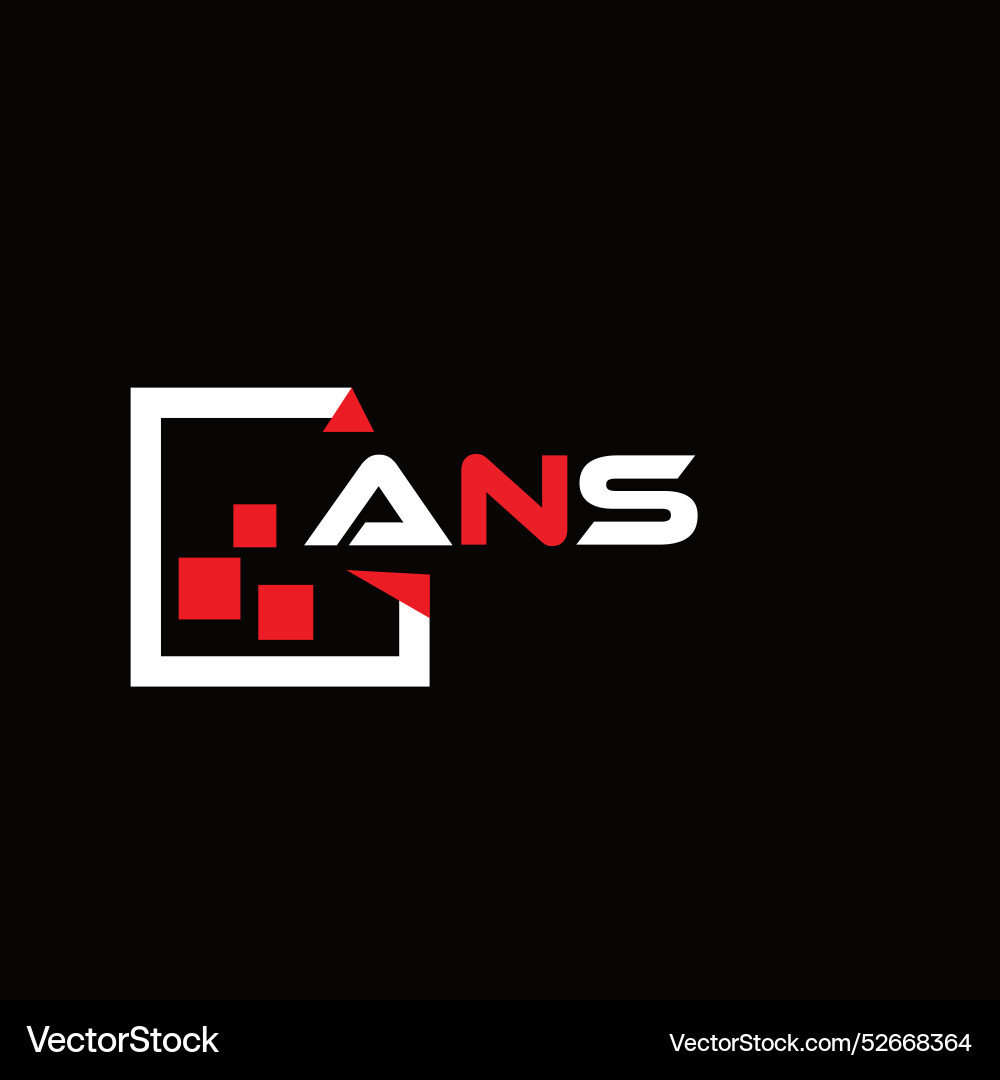 Ans creative minimalist letter logo unique Vector Image