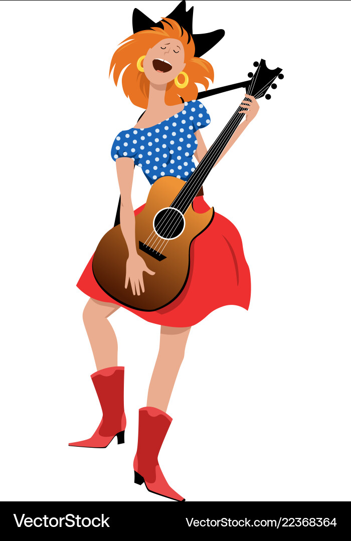 Country star girl Royalty Free Vector Image - VectorStock