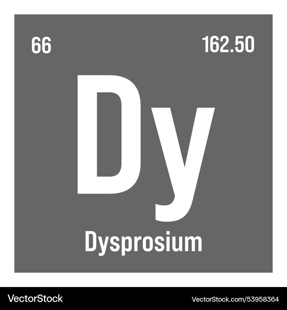 Dysprosium dy periodic table element Royalty Free Vector