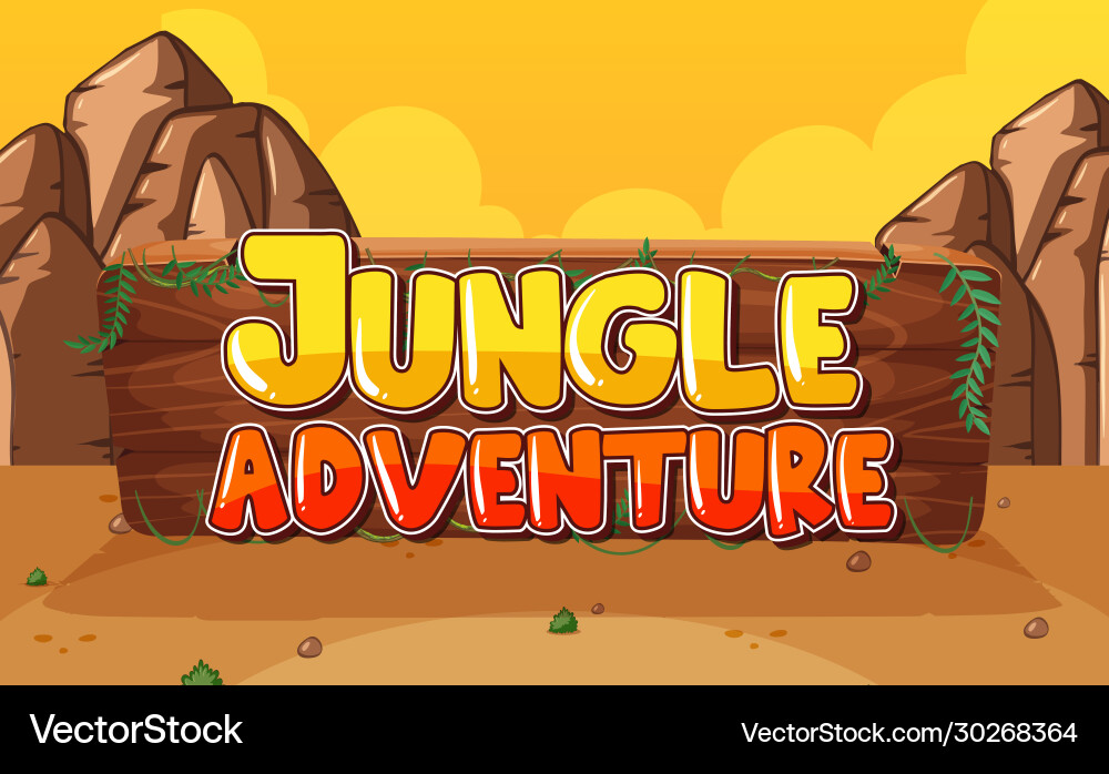 Forest scene with word jungle adventure background