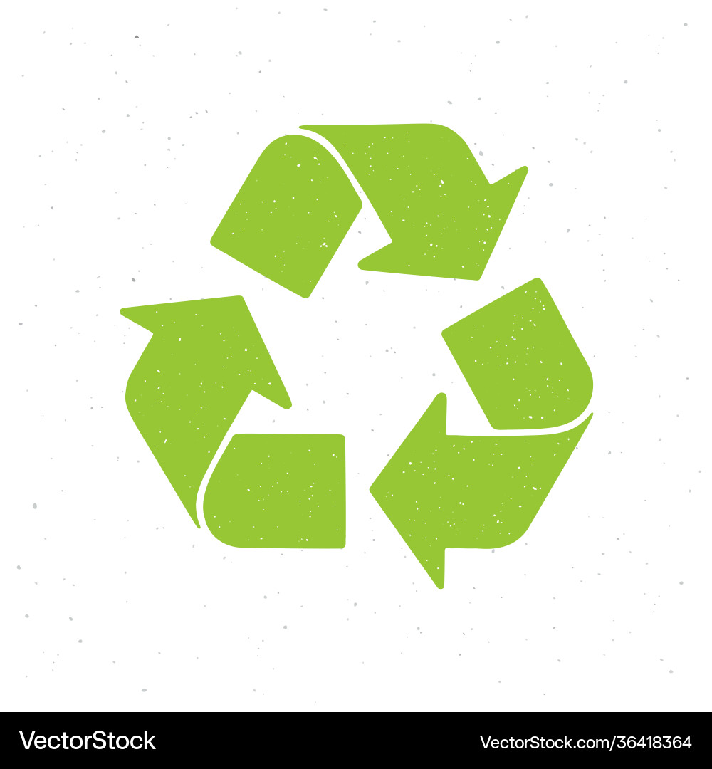 Green Recycling Symbol Silhouette Royalty Free Vector Image
