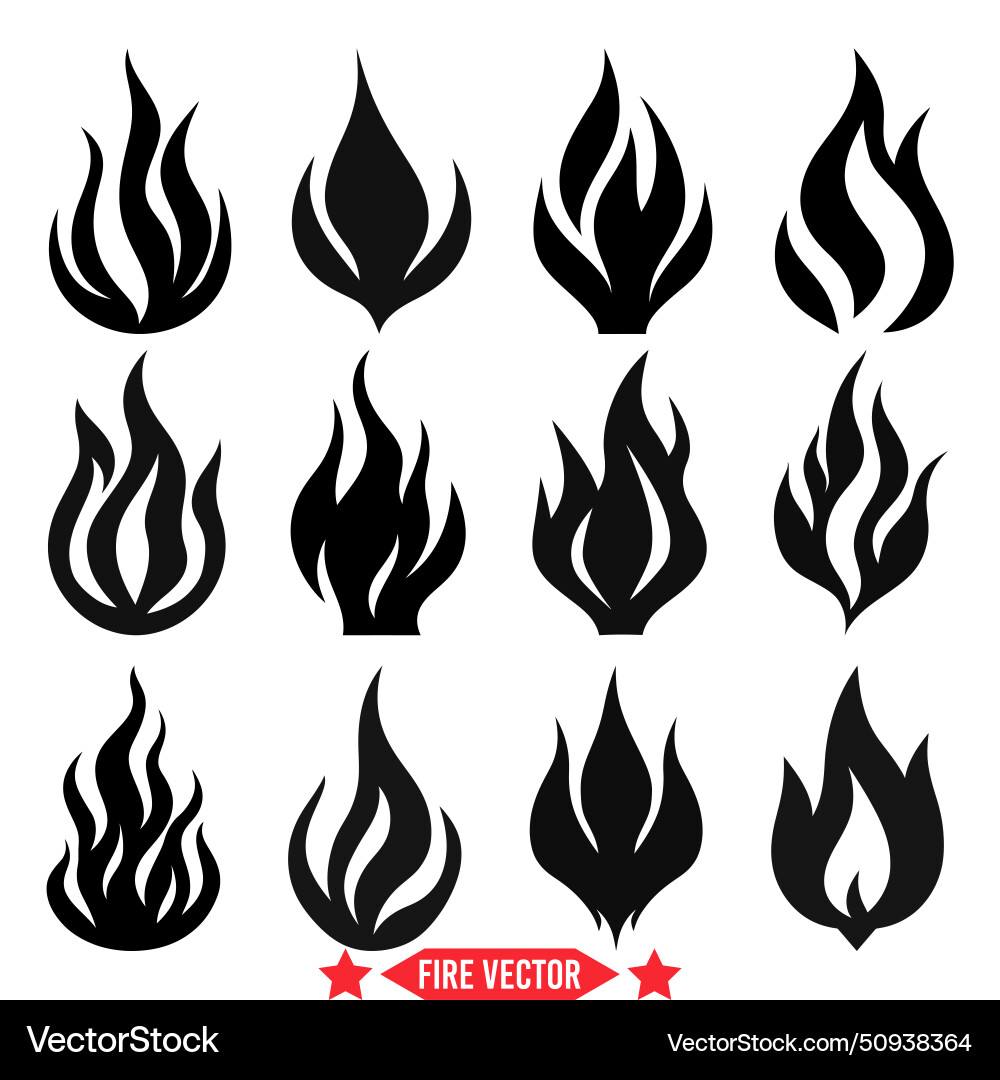 Ignite your creativity stunning fire silhouette Vector Image