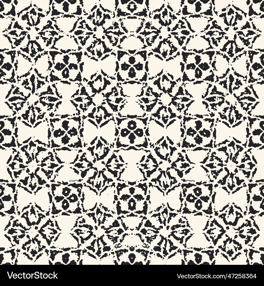 Ink drawn textured bandana pattern Royalty Free Vector Image