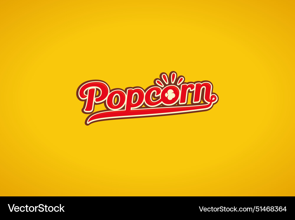 Popcorn lettering logo Royalty Free Vector Image