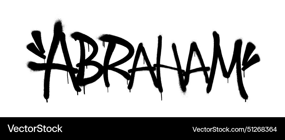 Sprayed abraham name with overspray in black over Vector Image