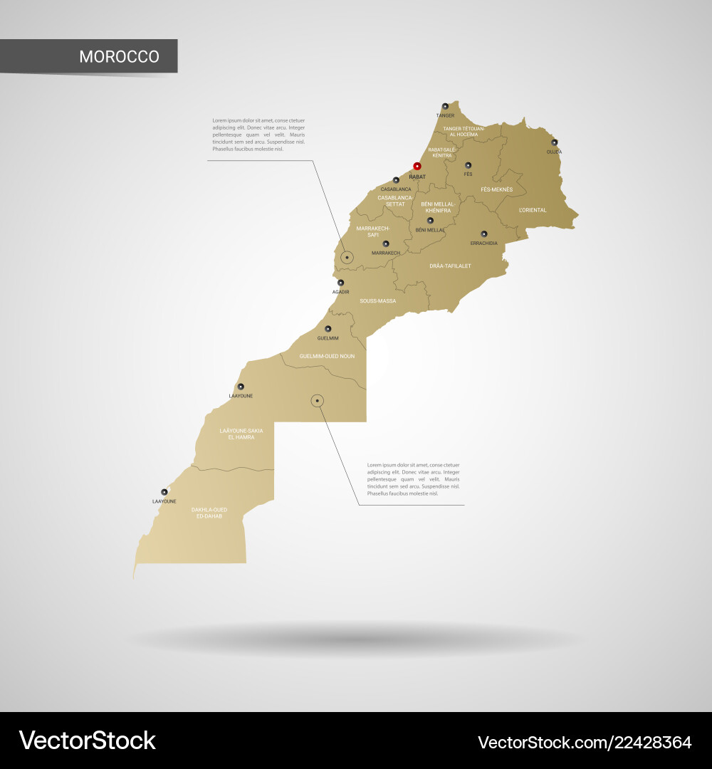 Stylized morocco map Royalty Free Vector Image