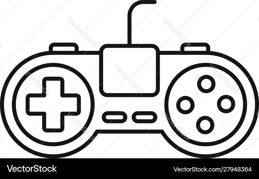 Video game addiction icon outline style Royalty Free Vector