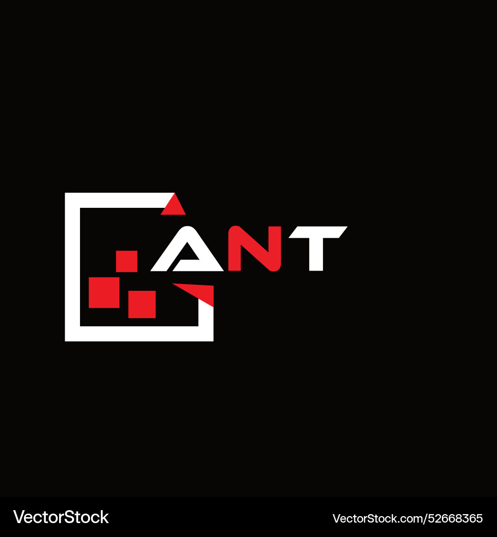 Ant creative minimalist letter logo unique Vector Image