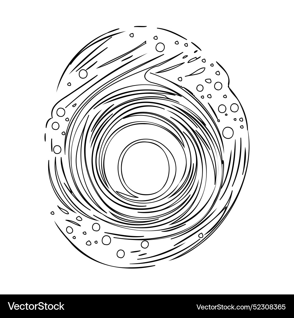 Black hole outline sketch Royalty Free Vector Image
