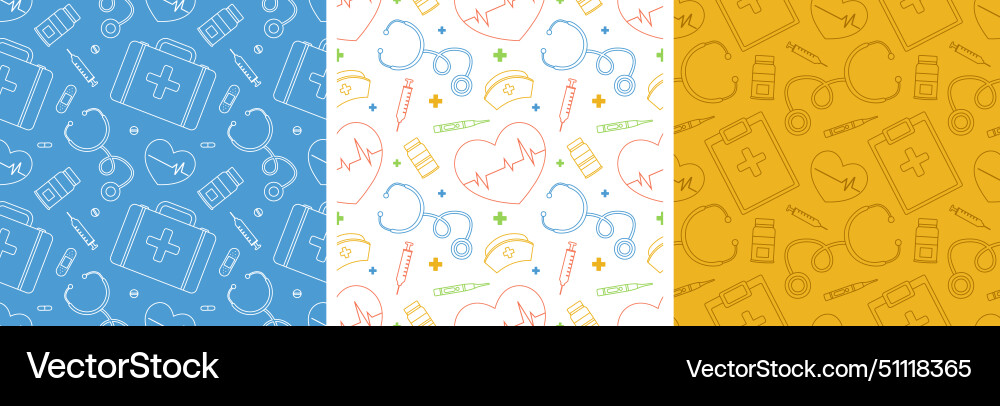 Doctors day seamless pattern design with medical Vector Image