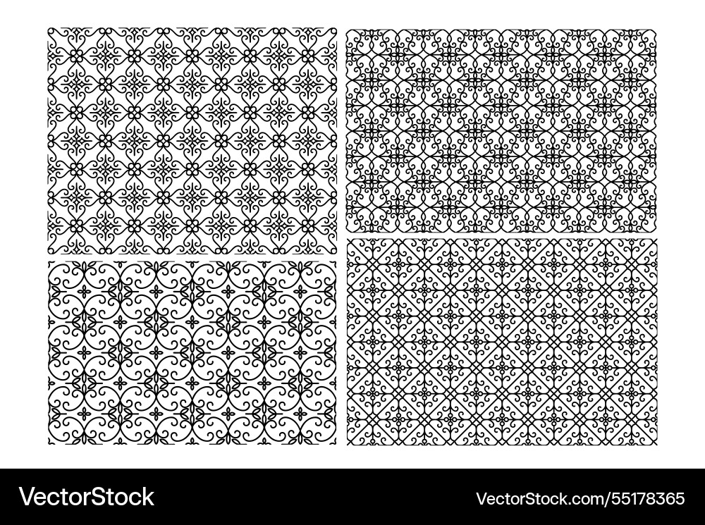 Elegant seamless ornamental patterns a intricate Vector Image