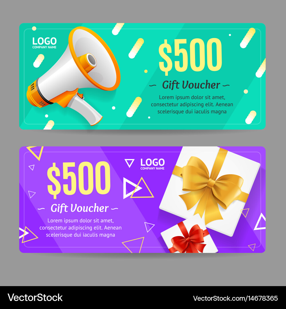 Gift Voucher Collection Royalty Free Vector Image