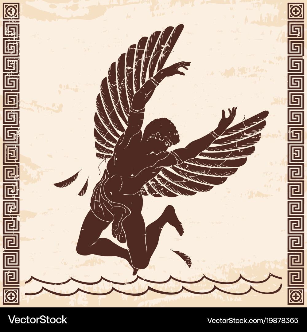 Icarus with the wings Royalty Free Vector Image